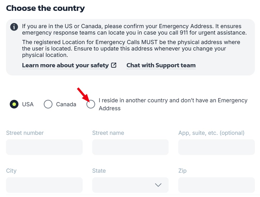 Emergency (911) Address