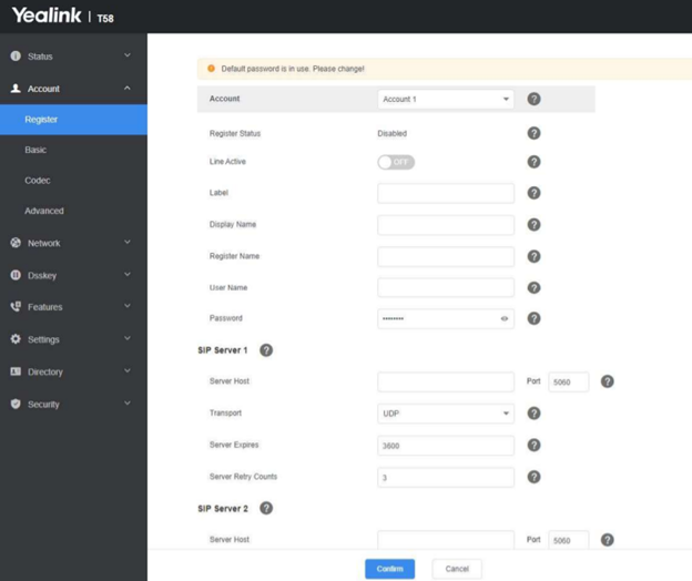 Yealink T-series Configuration Guide