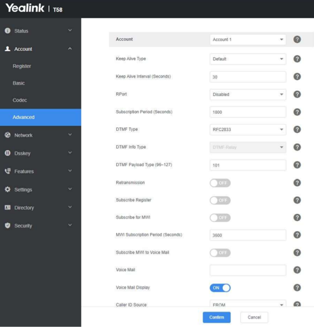 Yealink T-series Configuration Guide