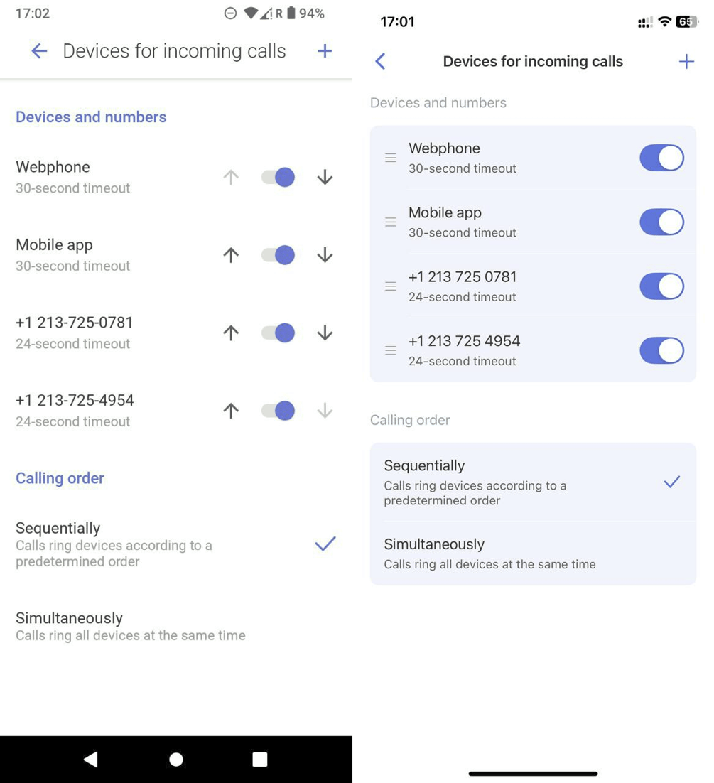 Receiving Calls in the App