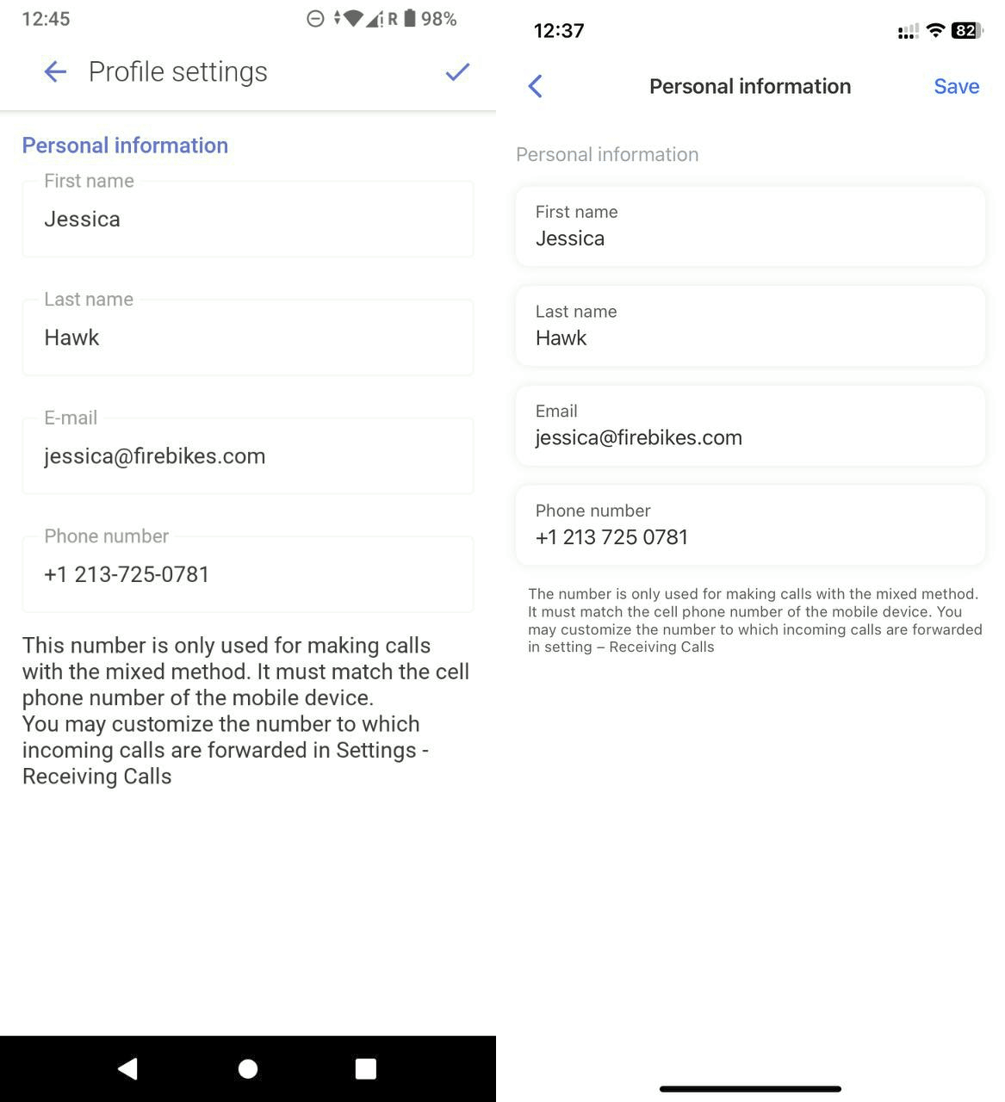 Main Menu in the App